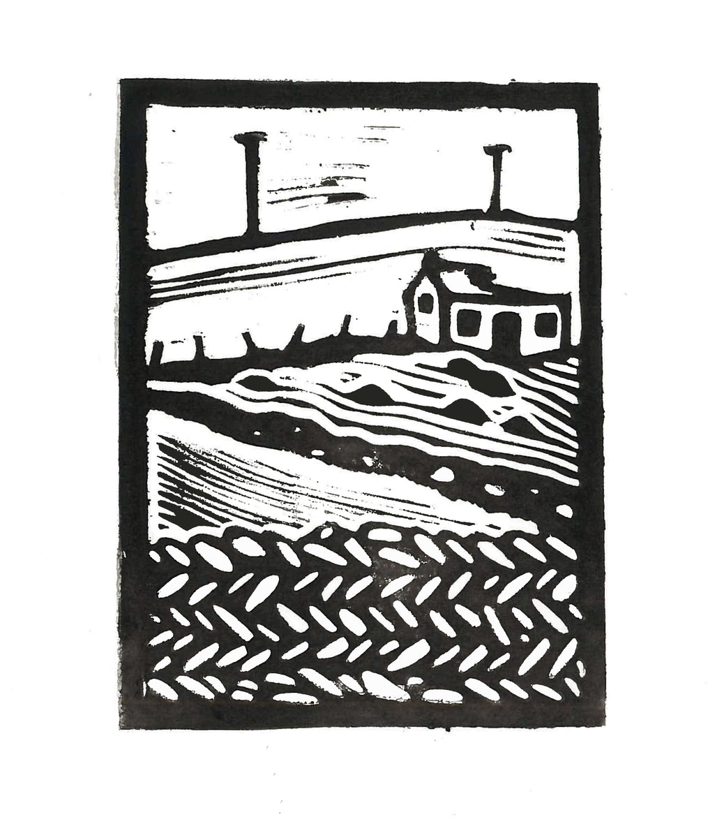 Tilickafinna Ruin, Dursey Island | Handprinted Orginal Lino Cut Print ...